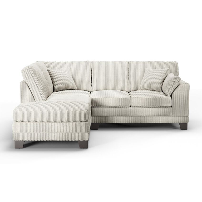 ScS Living White Fabric Phoebe Jumbo Cord 1 Corner 2 Left Hand Facing ...