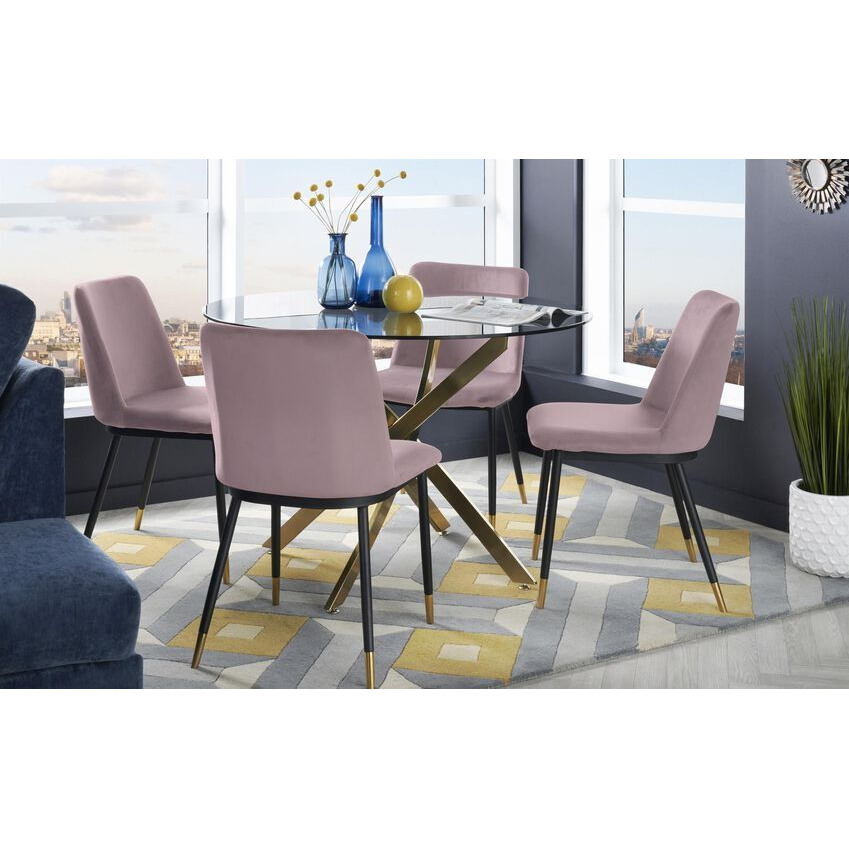 ScS Living Montero Bistro Dining Table & 4 Dusky Pink Chairs by SCS ...