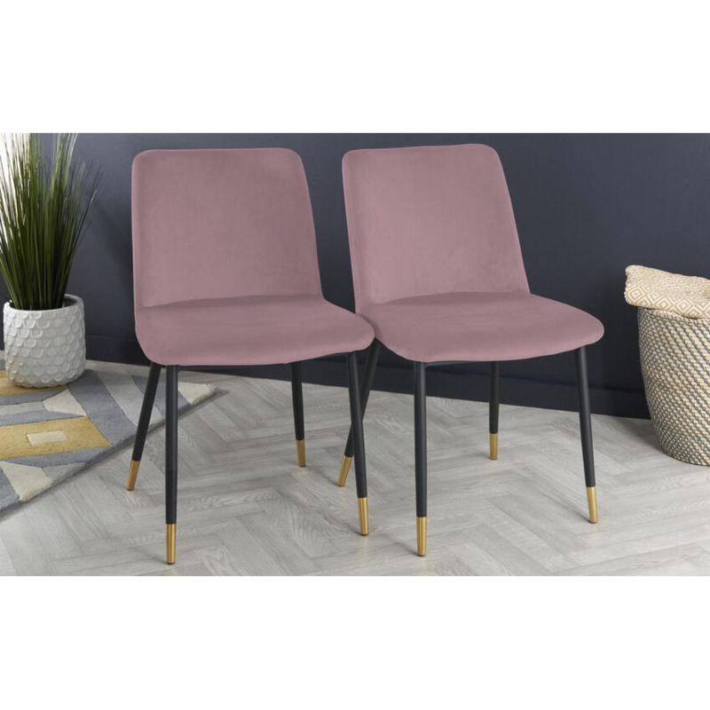 ScS Living Montero Pair of Dusky Pink Dining Chairs by SCS | ufurnish.com