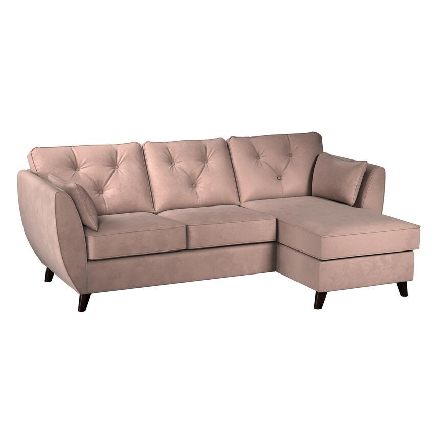 ScS Living Pink Fabric Hoxton Velvet 3 Seater Right Hand Facing Chaise ...