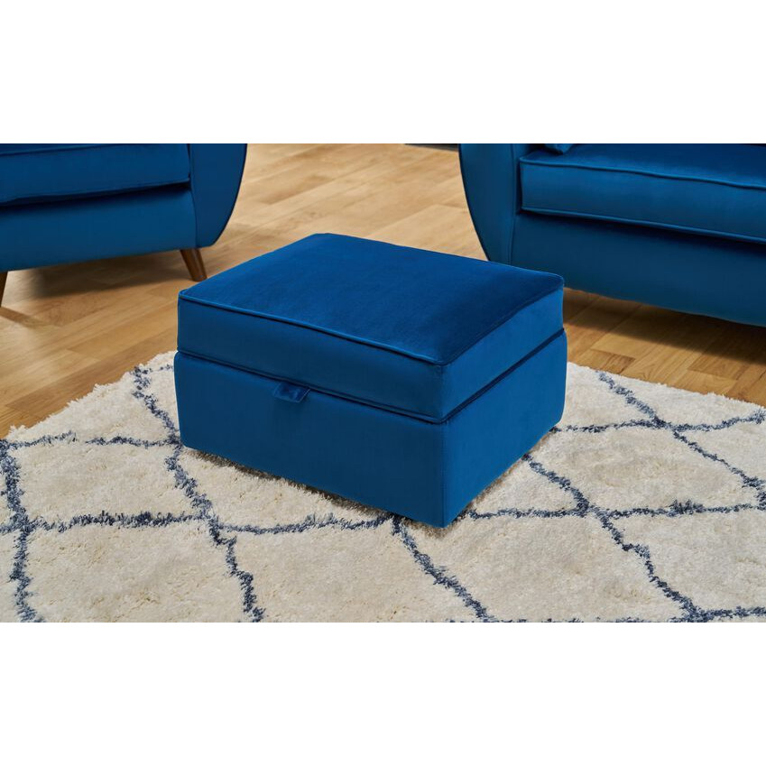 ScS Living Fabric Hoxton Velvet Storage Footstool by SCS | ufurnish.com