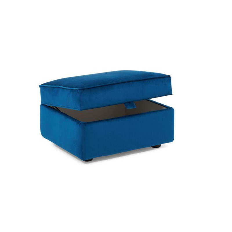ScS Living Blue Fabric Hoxton Velvet Storage Footstool by SCS ...