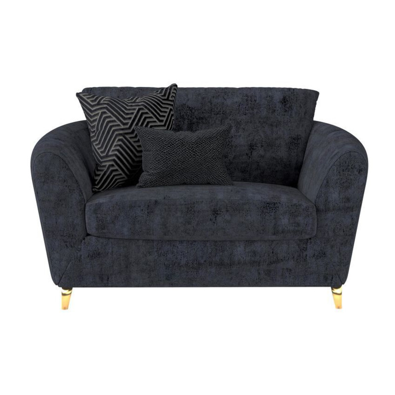 Ideal Home Black Flo Fabric Love Chair by SCS | ufurnish.com