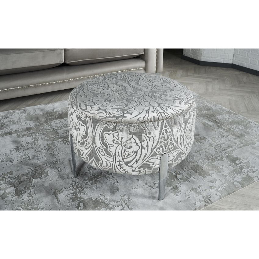LLB Regency Fabric Large Round Footstool by SCS | ufurnish.com