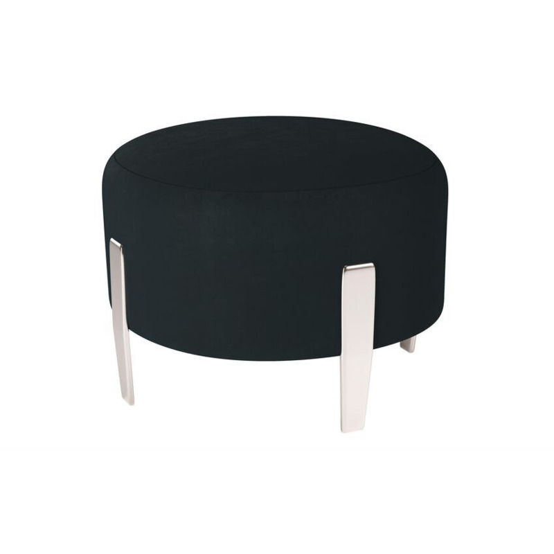 Black LLB Regency Fabric Large Round Footstool by SCS | ufurnish.com