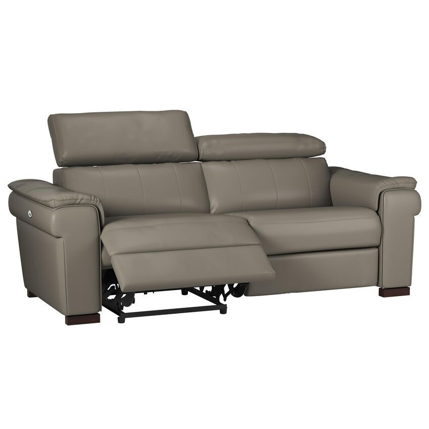 SiSi Italia Grey Angelo Leather 3 Seater Power Recliner Sofa by SCS ...