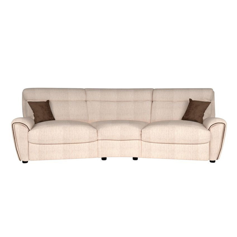 La-Z-Boy Naturals/beige Pittsburgh Fabric 4 Seater Curved Static Sofa ...