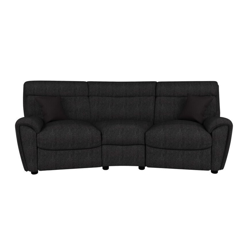 La-Z-Boy Black Pittsburgh Fabric Compact Curved Static Sofa by SCS ...