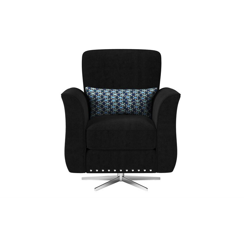 ScS Living Grey Milo Fabric Plain Swivel Chair by SCS | ufurnish.com