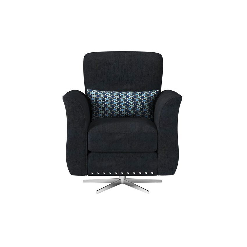 ScS Living Grey Milo Fabric Plain Swivel Chair by SCS | ufurnish.com