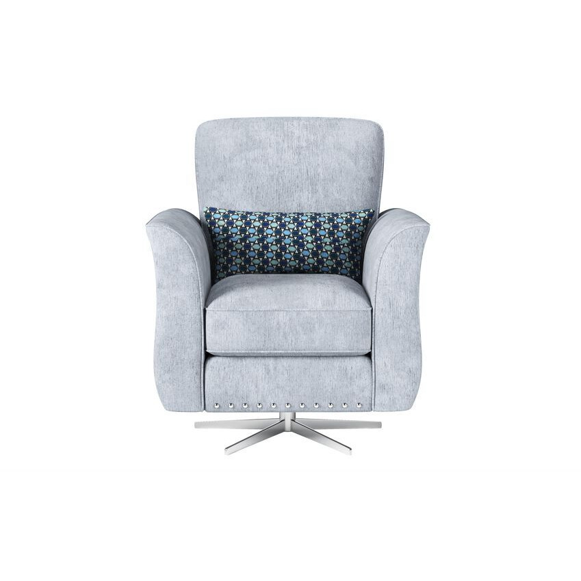 ScS Living Grey Milo Fabric Plain Swivel Chair by SCS | ufurnish.com