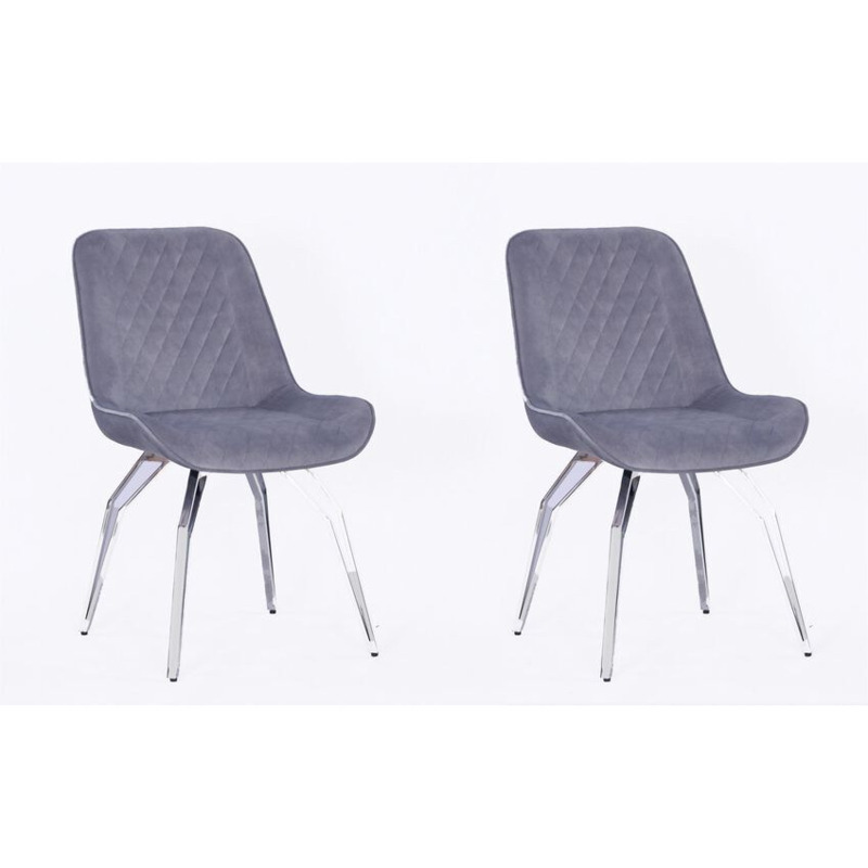 ScS Signature Astra Pair of Light Grey Swivel Dining Chairs by SCS ...