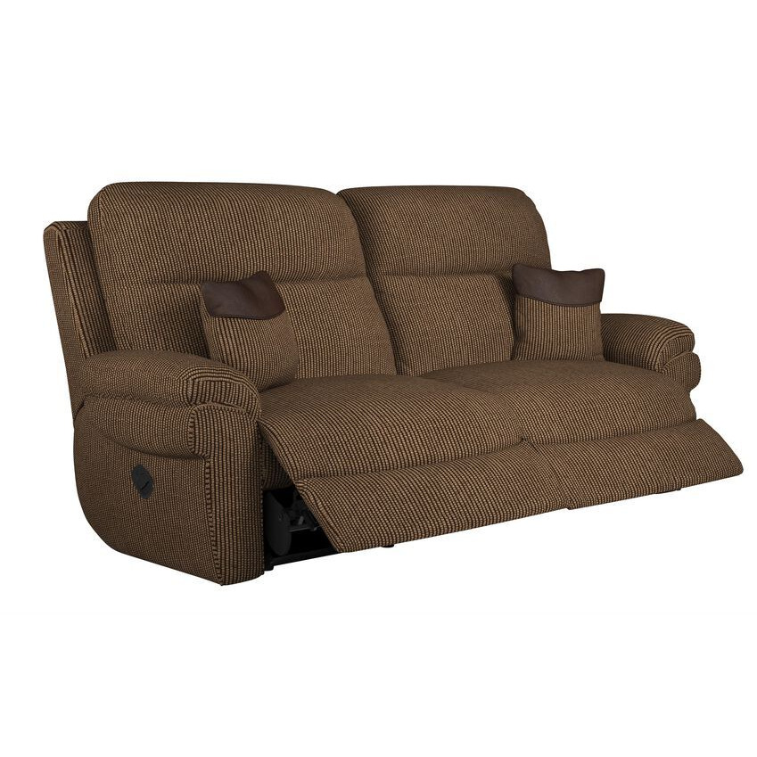La-Z-Boy Brown Tamla Fabric 3 Seater Manual Recliner Sofa by SCS ...