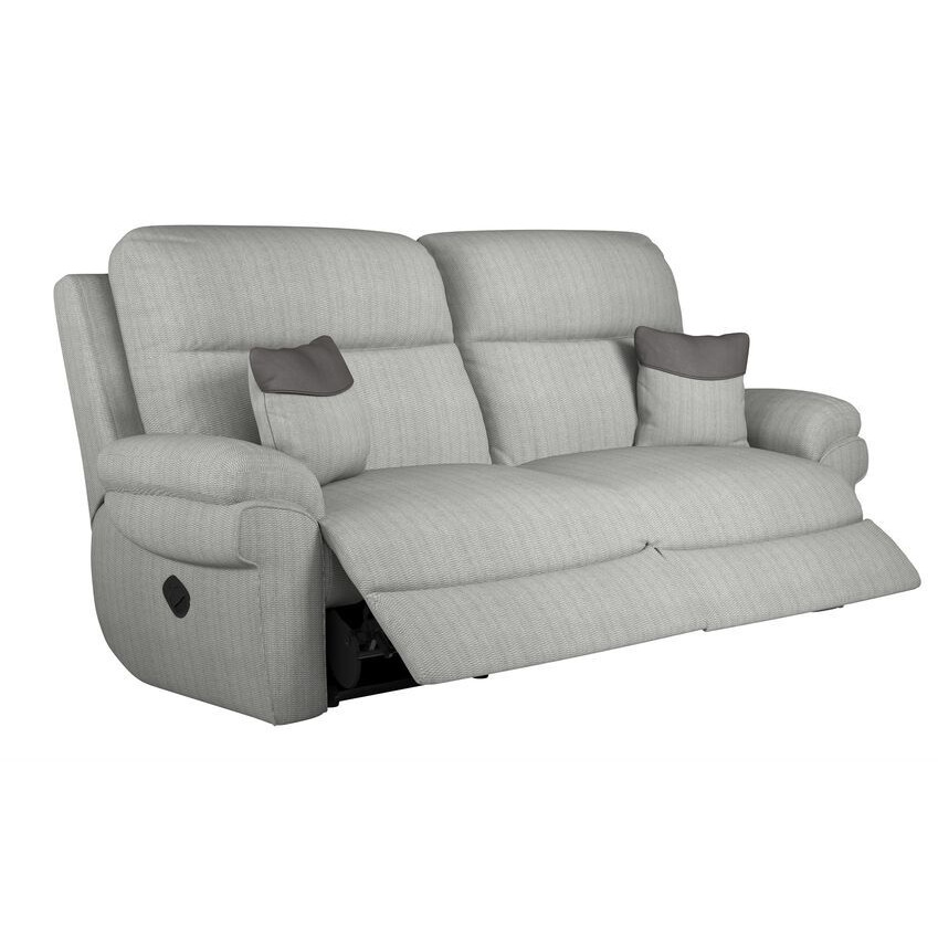 La-Z-Boy Grey Tamla Fabric 3 Seater Manual Recliner Sofa by SCS ...