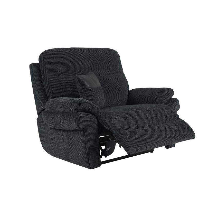 La-Z-Boy Black Fabric Tamla Arm Chair Power Recliner by SCS | ufurnish.com