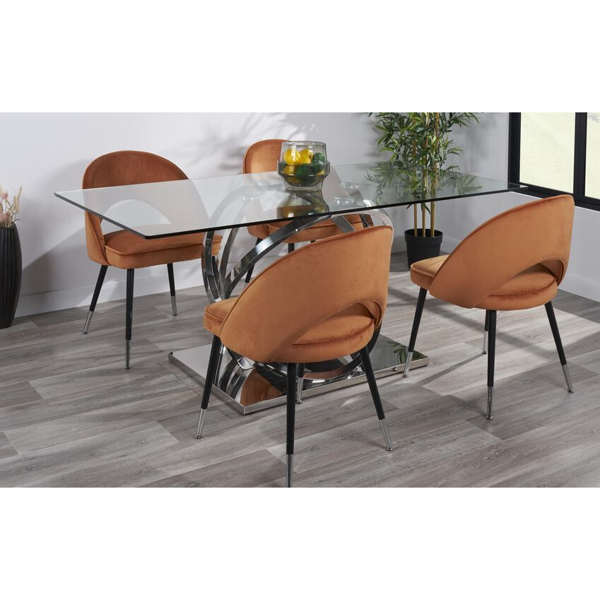 ScS Signature Elsa 1.8m Rectangular Dining Table & 4 Orange Chairs by ...