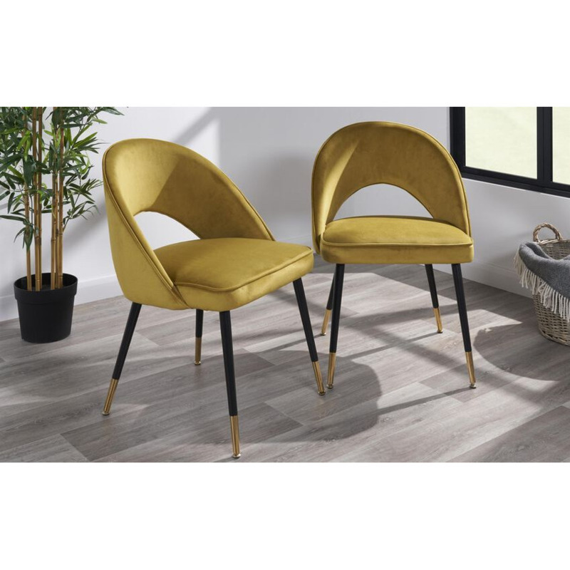 ScS Signature Elsa Pair of Mustard Dining Chairs by SCS | ufurnish.com