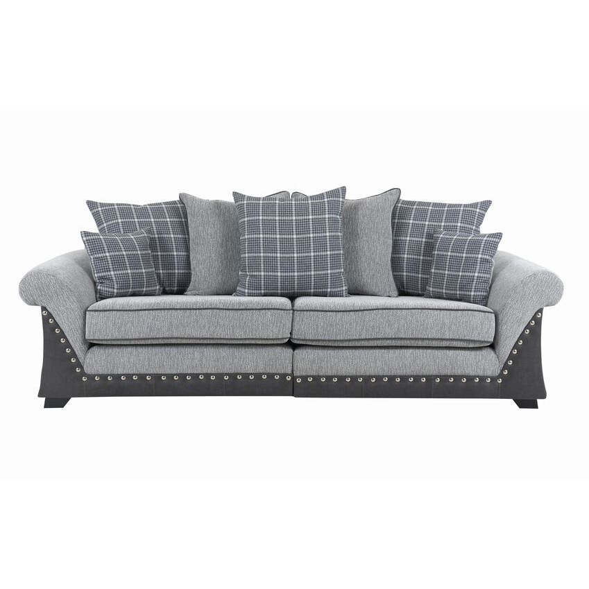 ScS Living Grey Noah Fabric 4 Seater Split Scatter Back Sofa by SCS ...