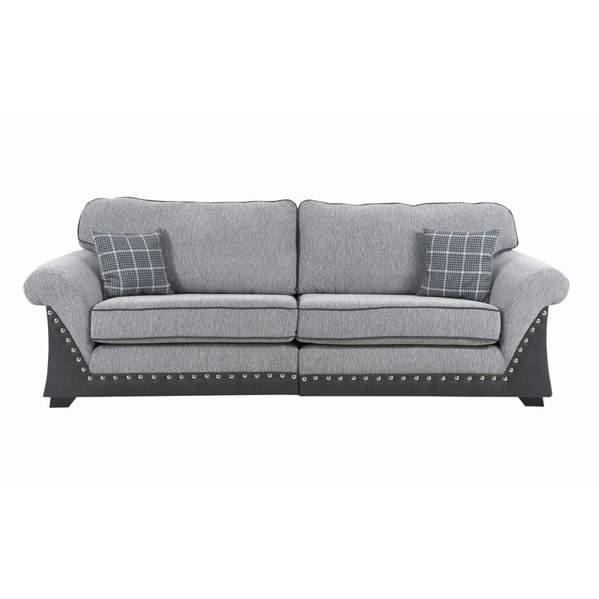 ScS Living Grey Noah Fabric 4 Seater Split Standard Back Sofa by SCS ...