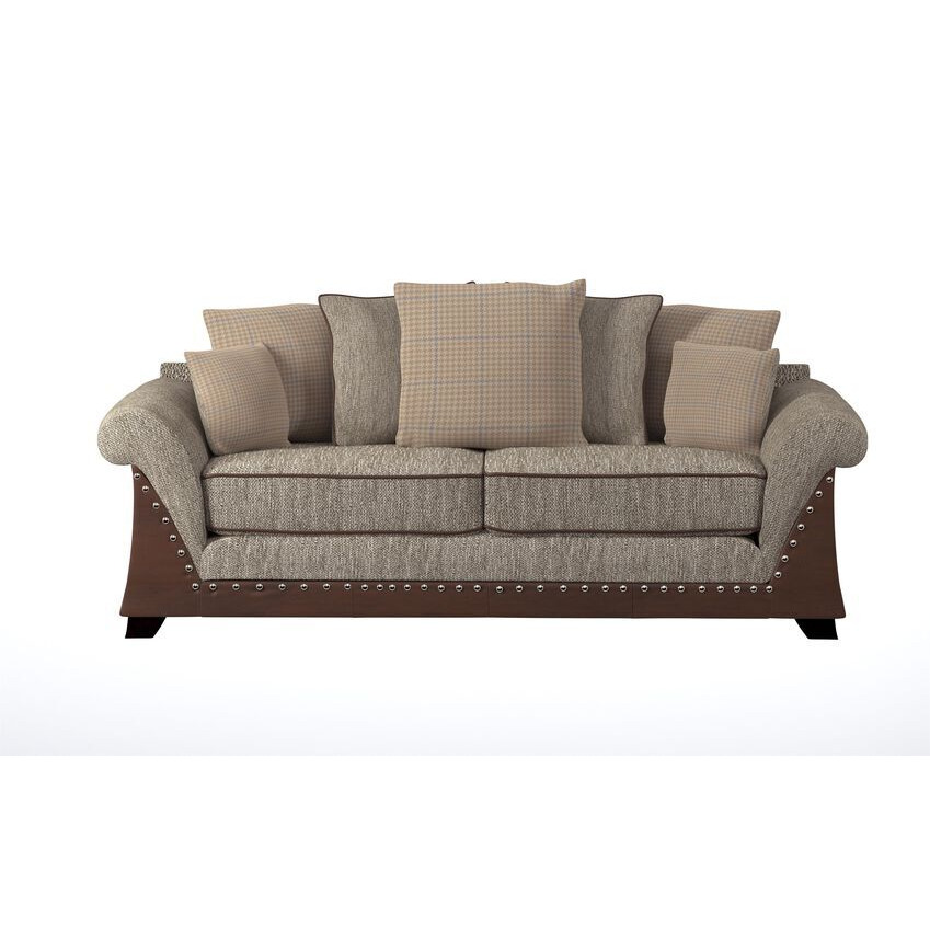 ScS Living Brown Noah Fabric 3 Seater Scatter Back Sofa - Sofa Sale by ...