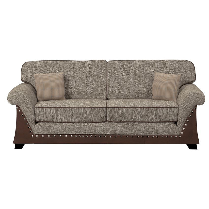 ScS Living Brown Noah Fabric 3 Seater Standard Back Sofa by SCS ...