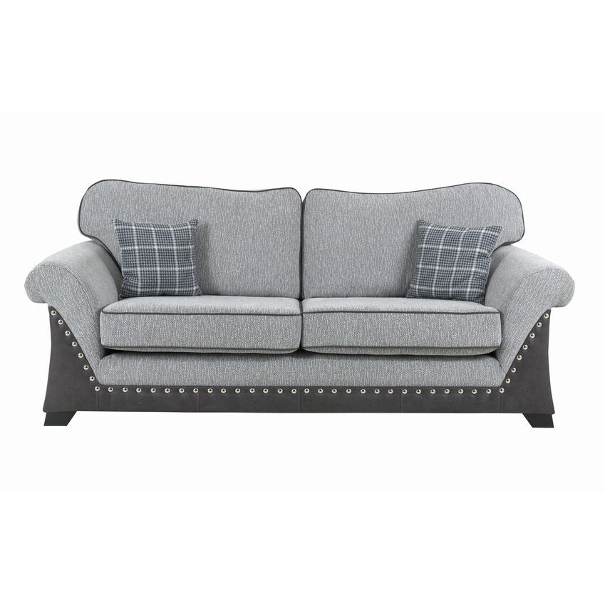 ScS Living Grey Noah Fabric 3 Seater Standard Back Sofa by SCS ...