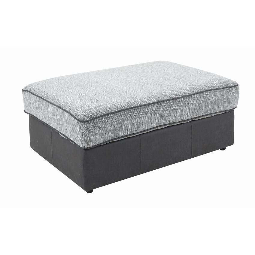 ScS Living Grey Noah Fabric Plain Banquette Footstool by SCS | ufurnish.com