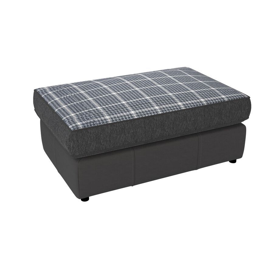 ScS Living Grey Noah Fabric Banquette Patterned Footstool by SCS ...