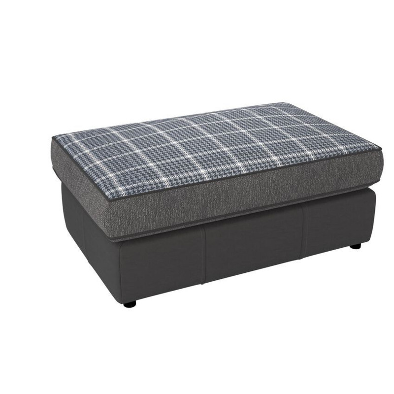 ScS Living Grey Noah Fabric Banquette Patterned Footstool by SCS ...