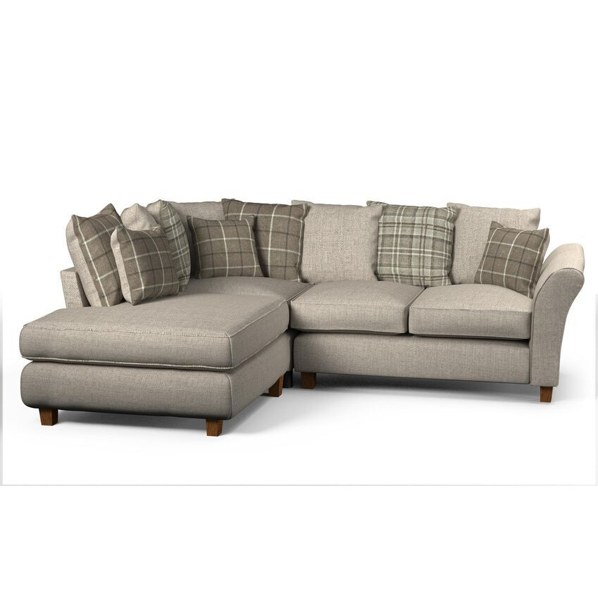 ScS Living Cream Hugo Fabric 1 Corner 3 Left Hand Facing Chaise Scatter ...