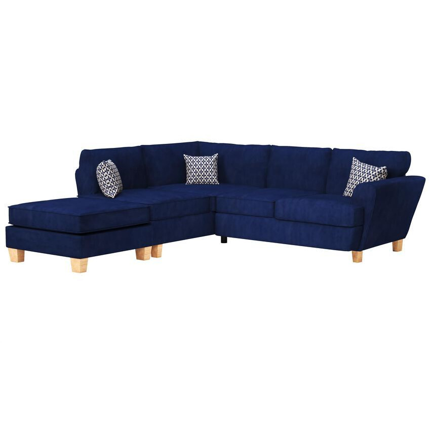 Blue Aquaclean Annie Fabric 1 Corner 2 Left Hand Facing Chaise Sofa by ...