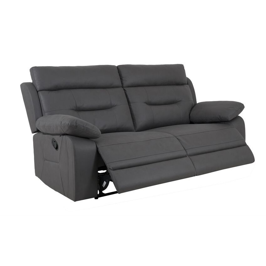 Endurance Grey Fabric Roman 3 Seater Manual Recliner Sofa by SCS ...