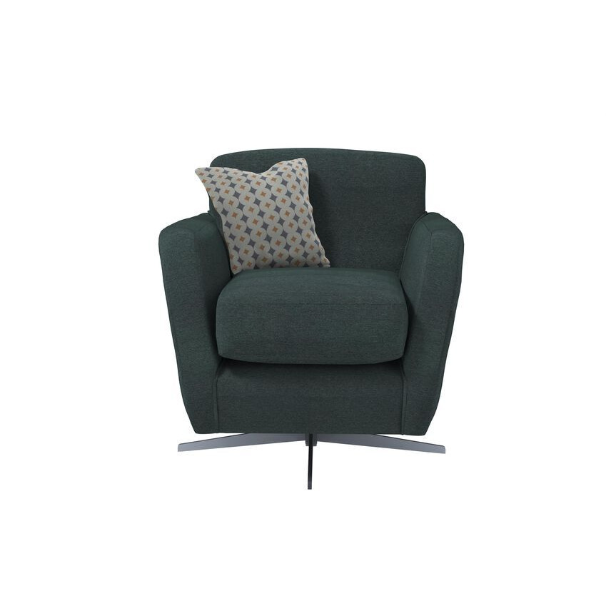 Ideal Home Green Fraser Fabric Plain Swivel Chair by SCS | ufurnish.com
