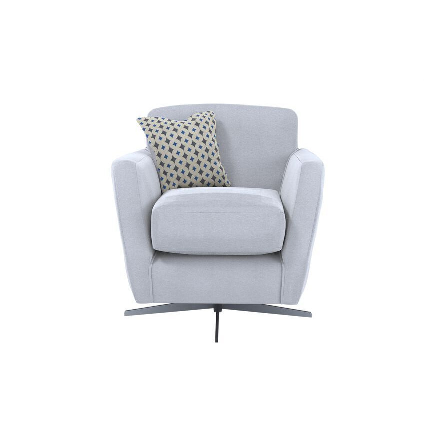 Ideal Home Grey Fraser Fabric Plain Swivel Chair by SCS | ufurnish.com