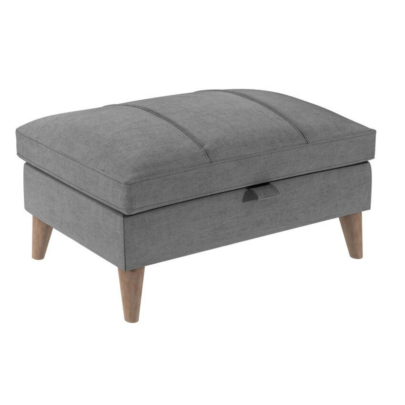 ScS Living Grey Fabric Brodie Storage Footstool by SCS | ufurnish.com