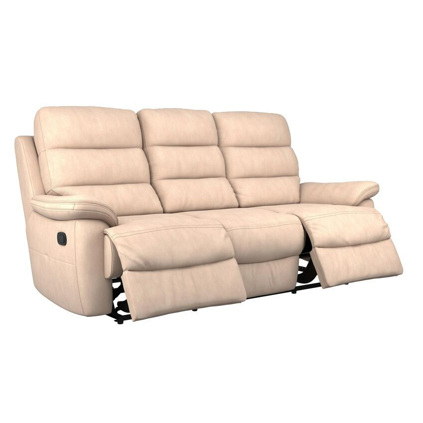 ScS Living Cream Fabric Griffin 3 Seater Manual Recliner Sofa by SCS ...
