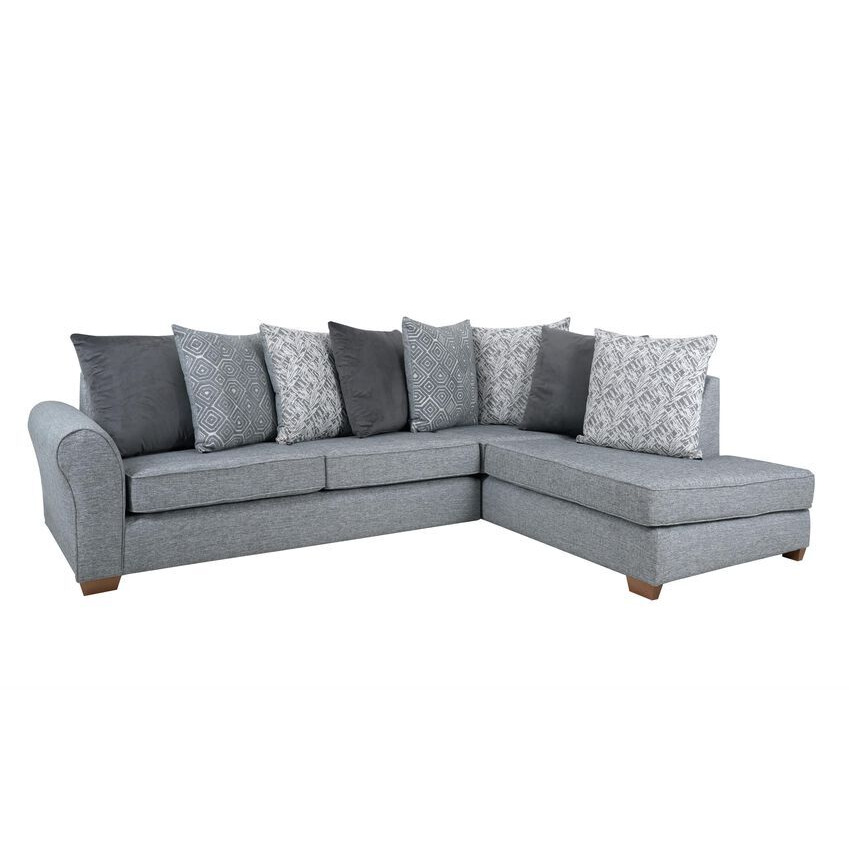 ScS Living Grey Mallory Fabric 2 Corner 1 Right Hand Facing Chaise ...