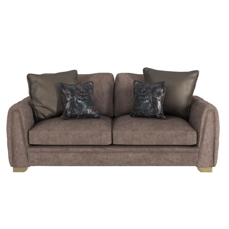 Ideal Home Brown Drake Fabric 3 Seater Sofa Standard Back by SCS ...