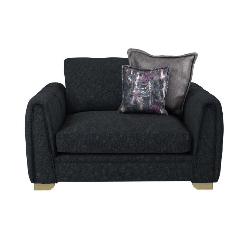 Ideal Home Black Drake Fabric Love Chair by SCS | ufurnish.com