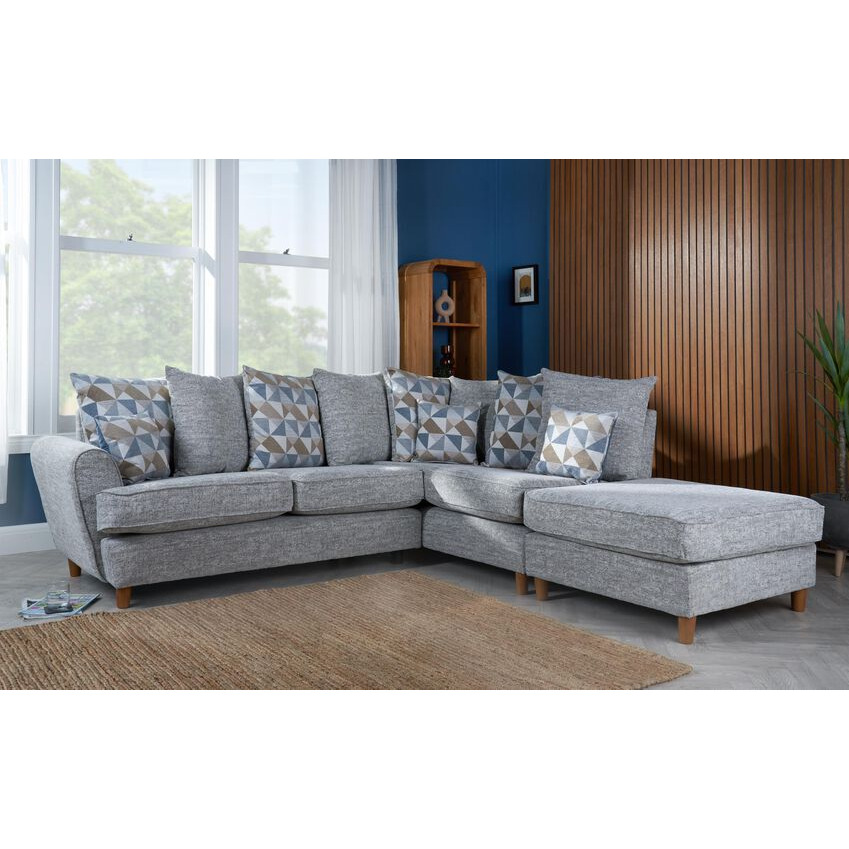 ScS Living Percy Fabric 2 Corner 1 Right Hand Facing Chaise Scatter ...