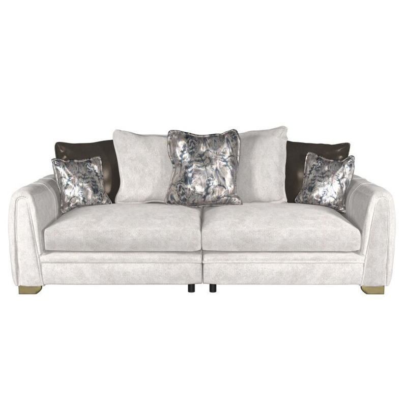 Ideal Home Grey Drake Fabric 4 Seater Split Sofa Scatter Back by SCS ...