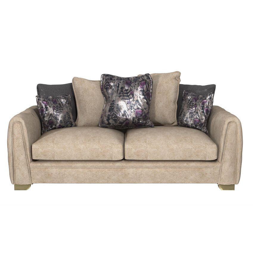 Ideal Home Brown Drake Fabric 3 Seater Sofa Scatter Back by SCS ...