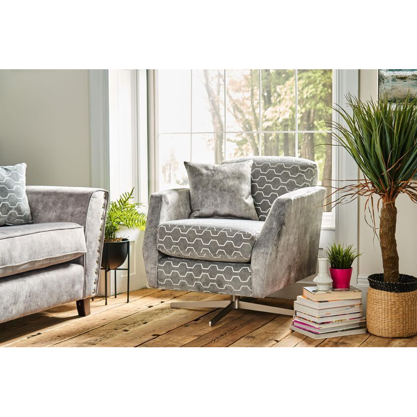 ScS Living Eliza Fabric Patterned Swivel Chair by SCS | ufurnish.com