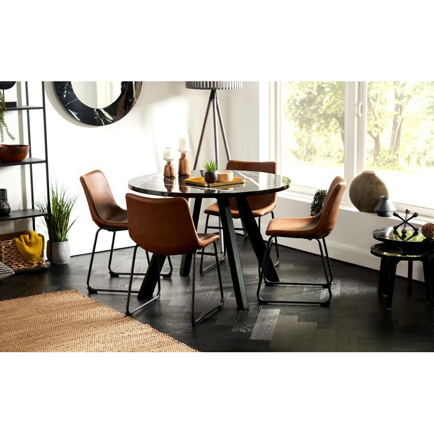 ScS Living Fiji Round Dining Table & 4 Dining Chairs by SCS | ufurnish.com