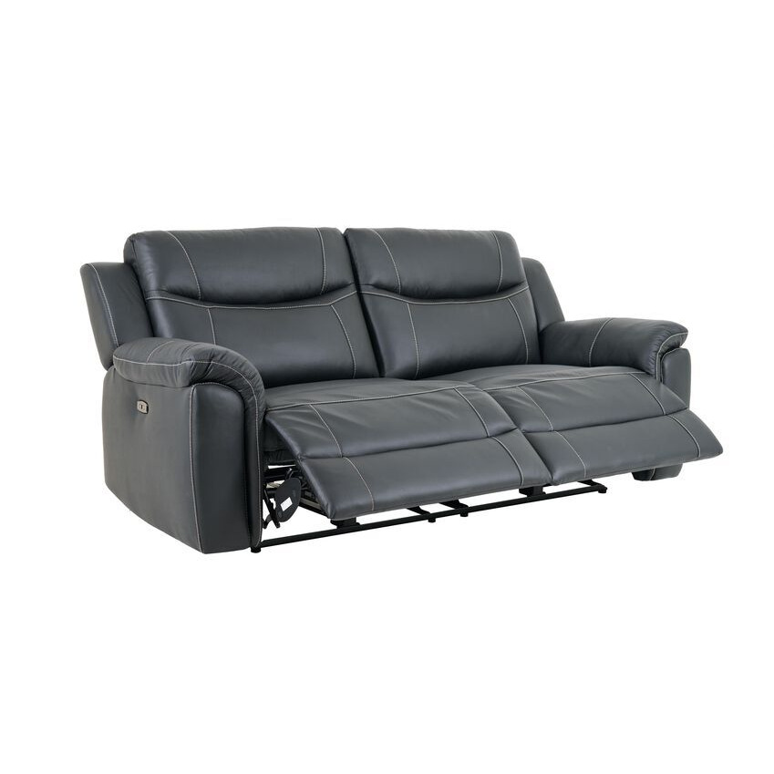 ScS Living Black Grayson Leather 3 Seater Power Recliner Sofa by SCS ...