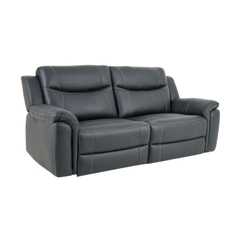 ScS Living Black Grayson Leather 3 Seater Sofa by SCS | ufurnish.com