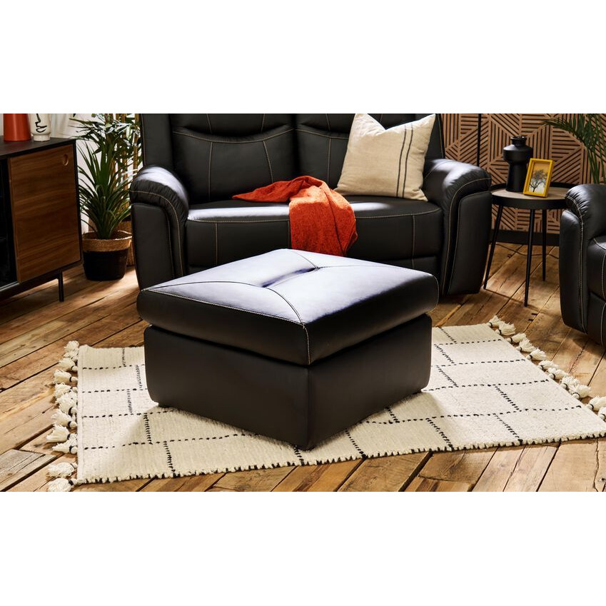 ScS Living Grayson Leather Standard Footstool by SCS | ufurnish.com
