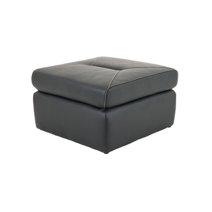 ScS Living Black Grayson Leather Standard Footstool by SCS | ufurnish.com