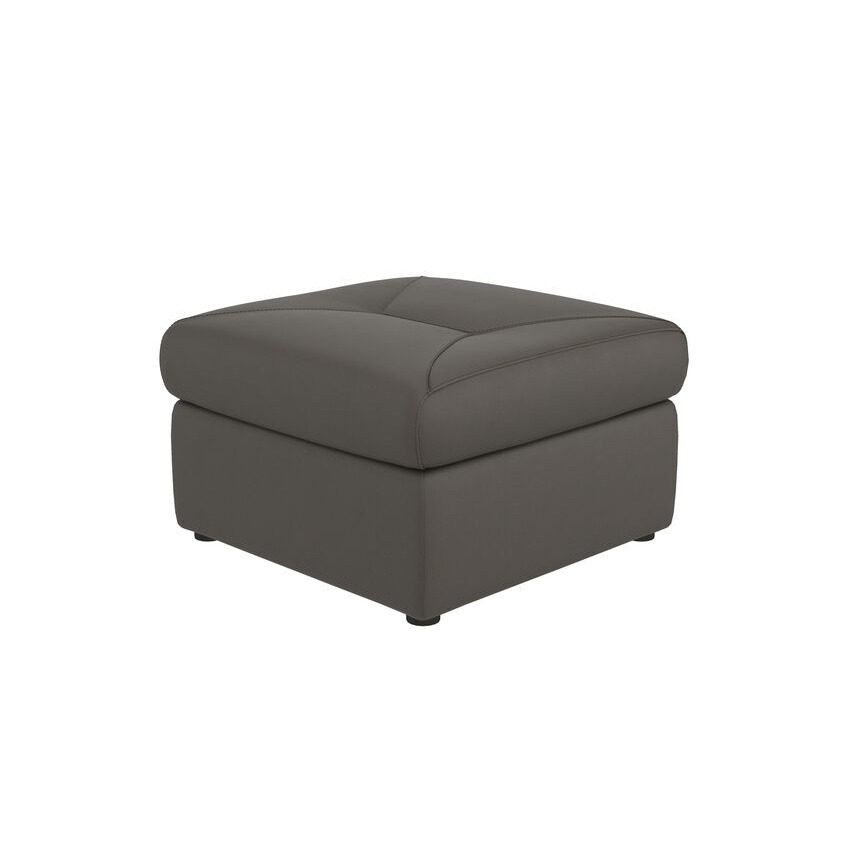 ScS Living Grey Grayson Leather Standard Footstool by SCS | ufurnish.com