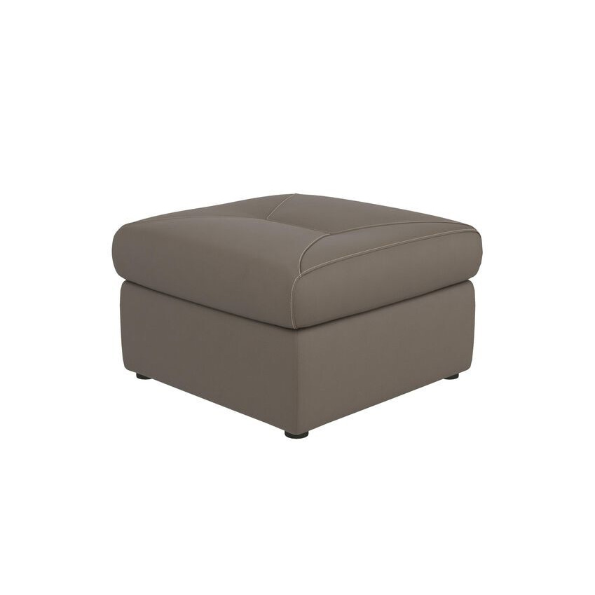 ScS Living Grey Grayson Leather Standard Footstool by SCS | ufurnish.com
